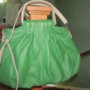 H&S Collection | Bags | Hs Collection Made In Italy Leather Green Bag ...